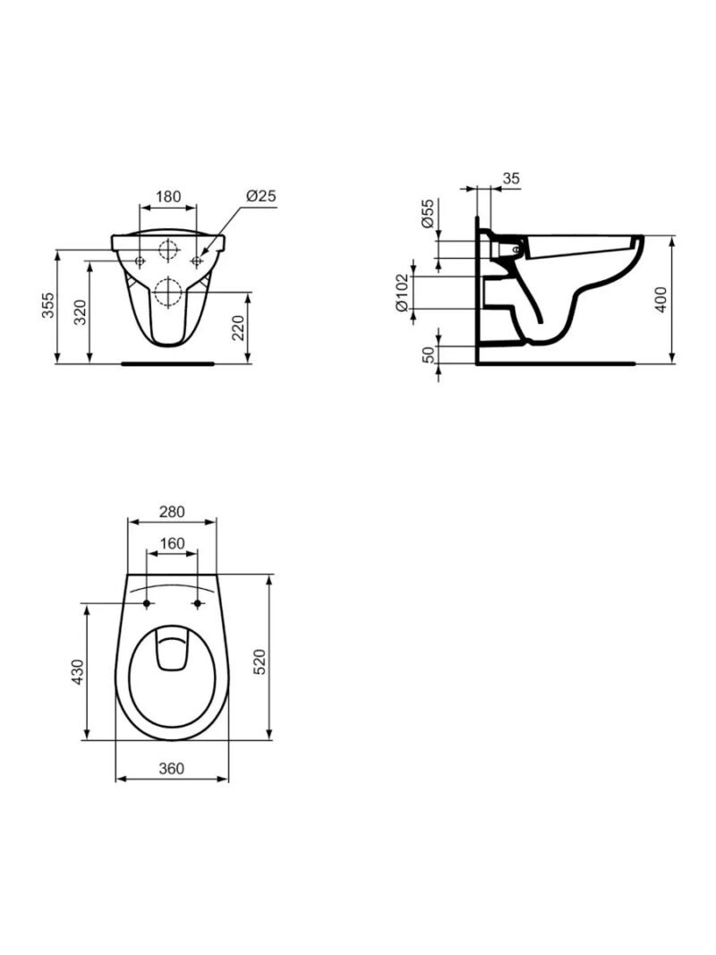 WC SOLJA KONZOLNA ECO IDEAL STANDRAD J004501 - DIM Trade